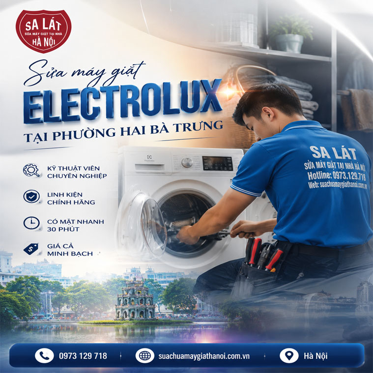 Sửa máy giặt Electrolux tại phường Hai Bà Trưng:Giảm giá 30%👨‍🔧